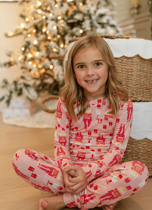 Pink Nutcrackers Two Piece Set - Shop Kids' Bamboo Christmas PJs | PB ...